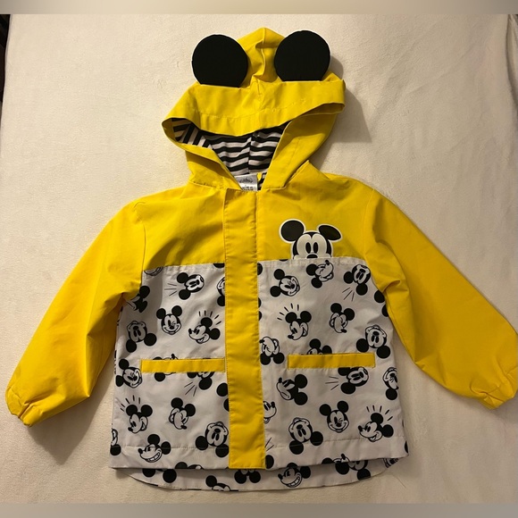Disney | Jackets & Coats | Disney Mickey Mouse Rain Yellow Jacket 3t ...